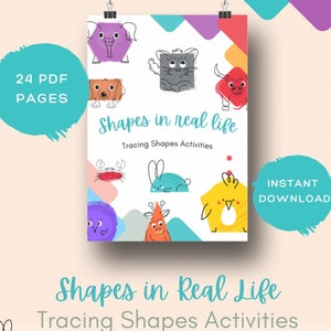 Shapes in Real Life Tracing Shapes Activities Pages Preschool - Etsy