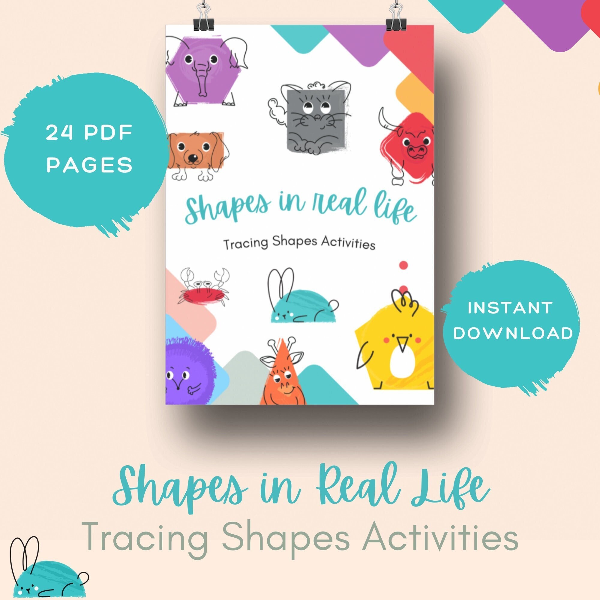 Shapes in Real Life Tracing Shapes Activities Pages Preschool - Etsy