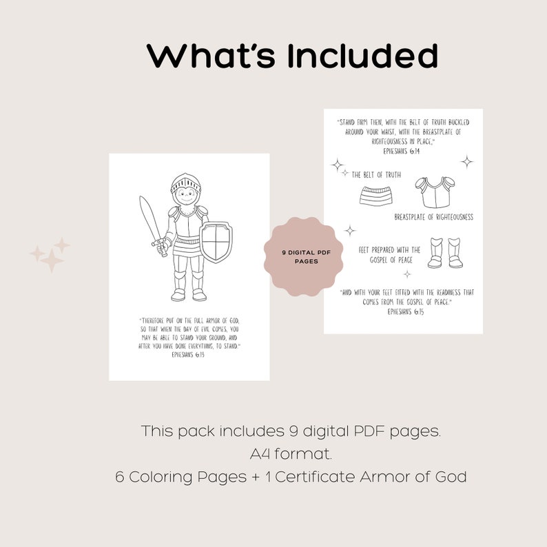 The Armor of God Bible Activity Coloring Pages Digital PDF Sunday ...
