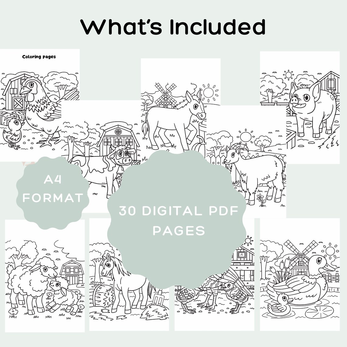 Farm Activity Book 30 Pages PDF Digital Printable Preschool ...