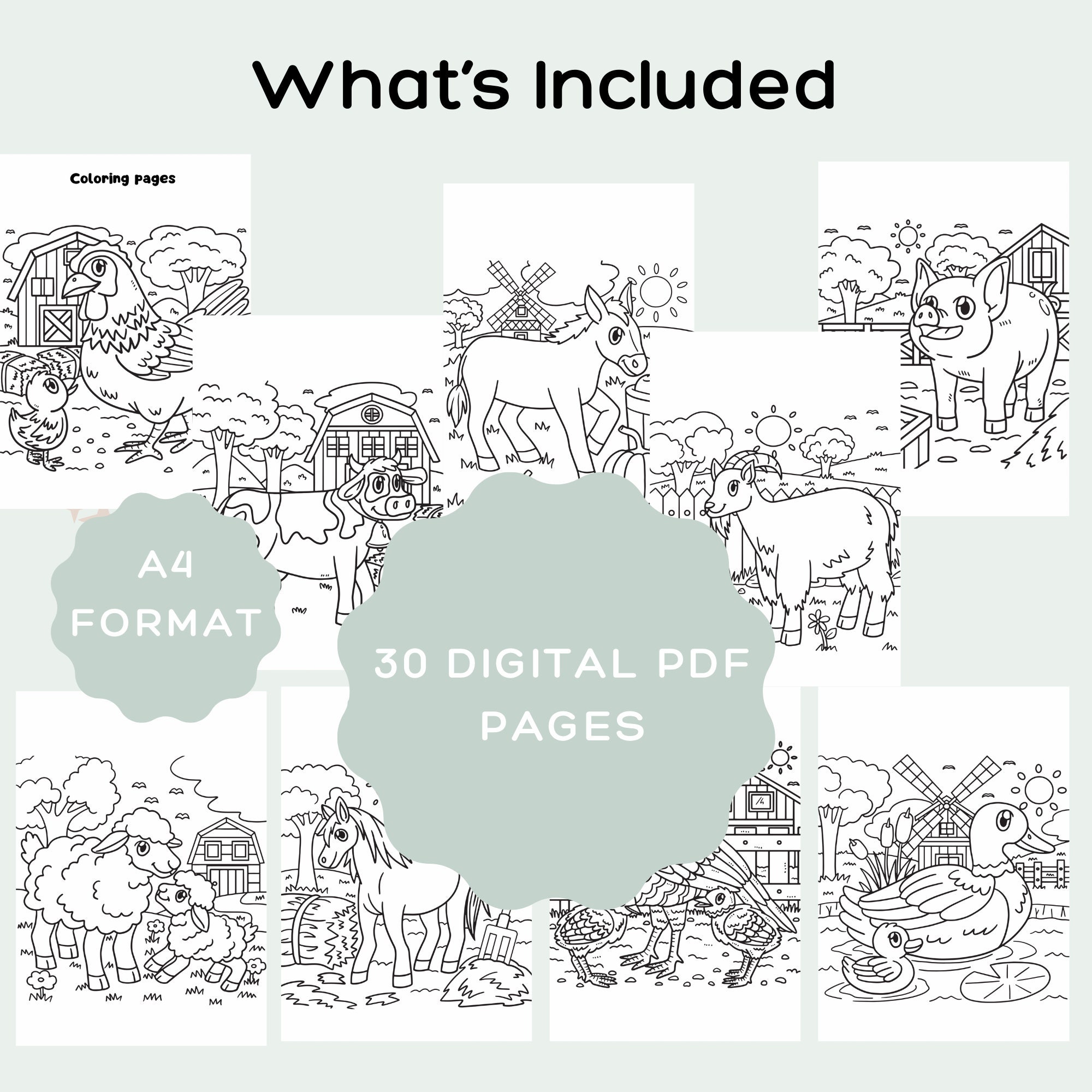 Farm Activity Book 30 Pages PDF Digital Printable Preschool ...