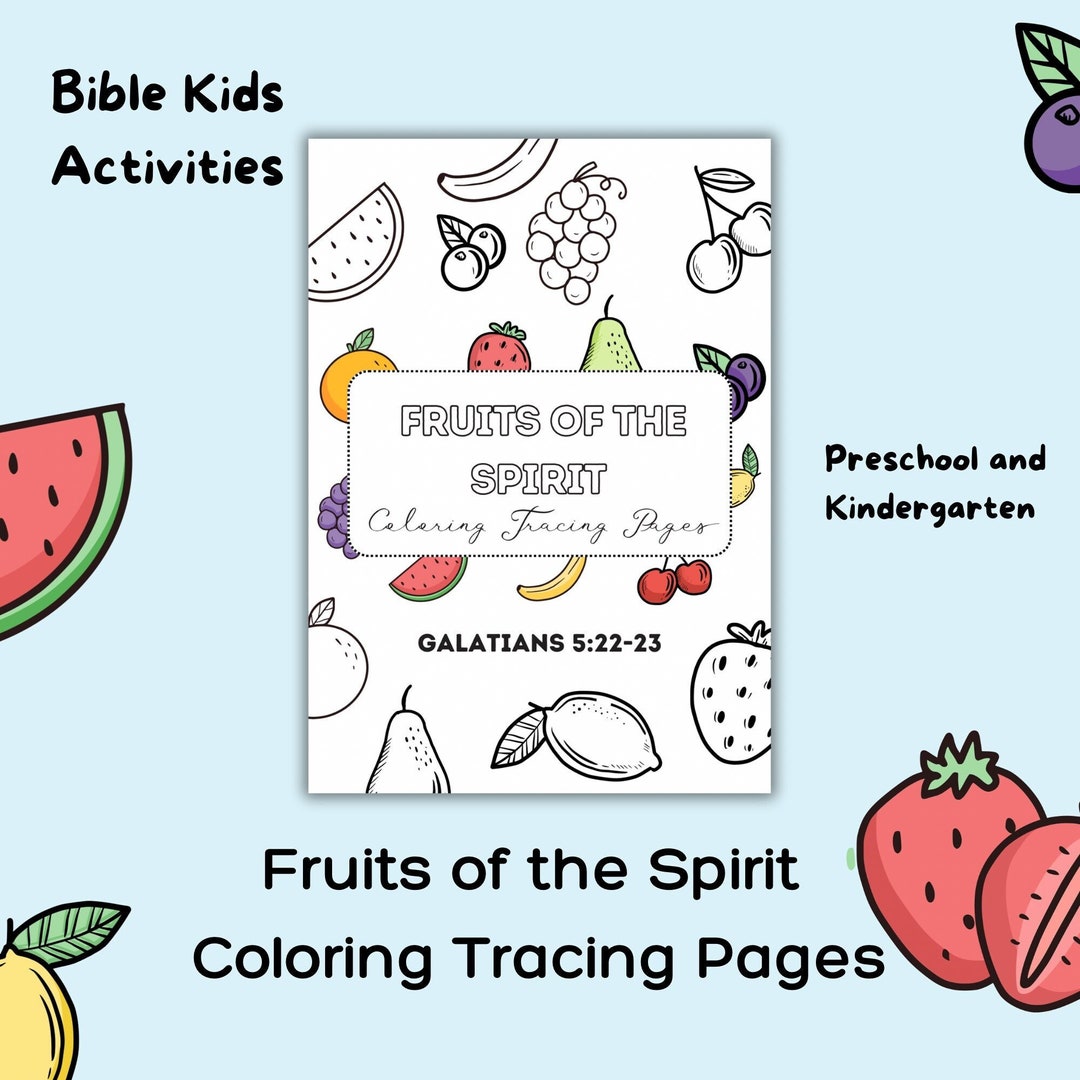 Fruits of the Spirit Coloring Tracing Pages Bible Coloring Pages ...