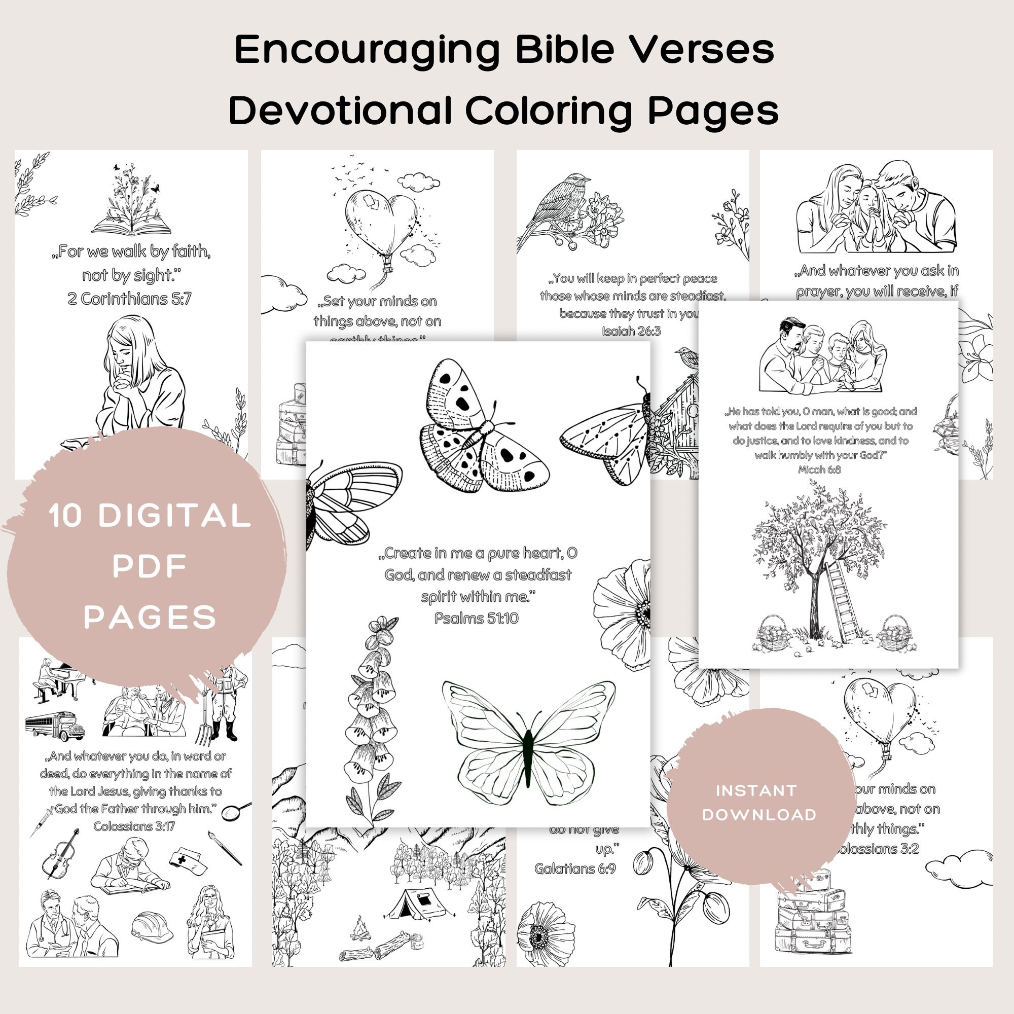 Bible Verse Coloring Pages Encouraging Verses Coloring Devotional Bible ...