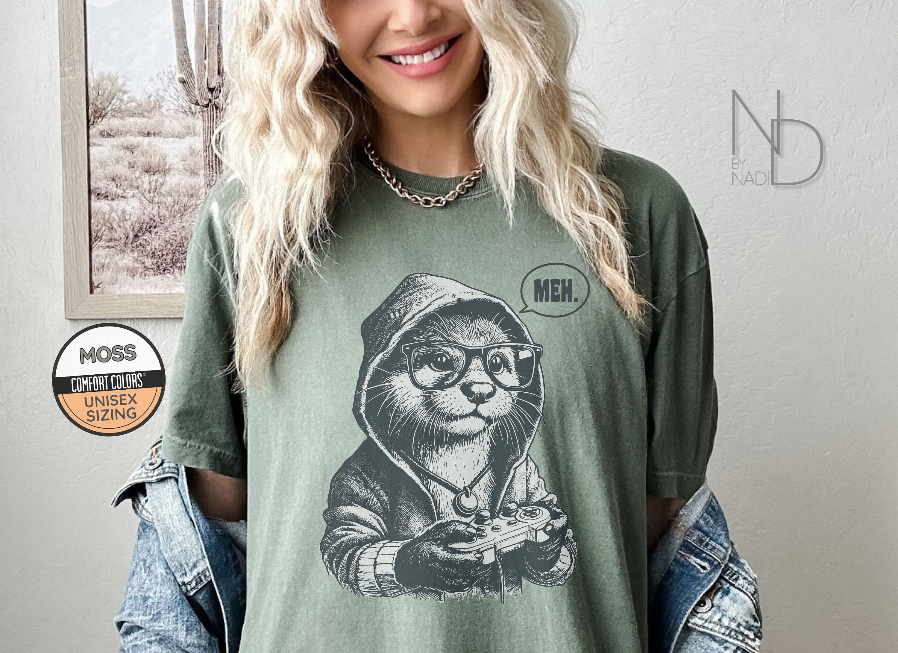 Vintage Gamer Otter Shirt, Funny Gamer Otter Tshirt, Retro 90s Graphic ...