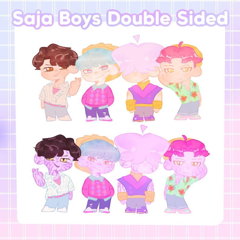 NEW!! KPOP Demon Hunters 3” Double Epoxy Keychains! HUNTRI/X + Saja ...