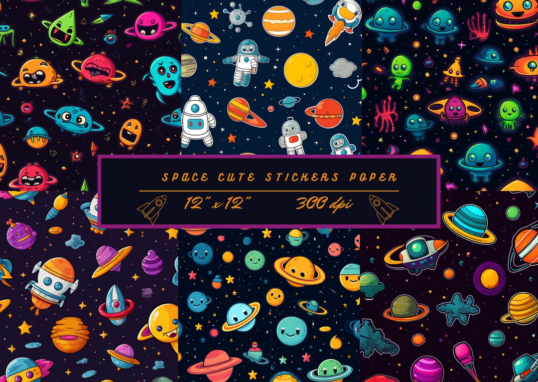 Cute Space Stickers Paper Space Astronaut Galaxy Stickey - Etsy