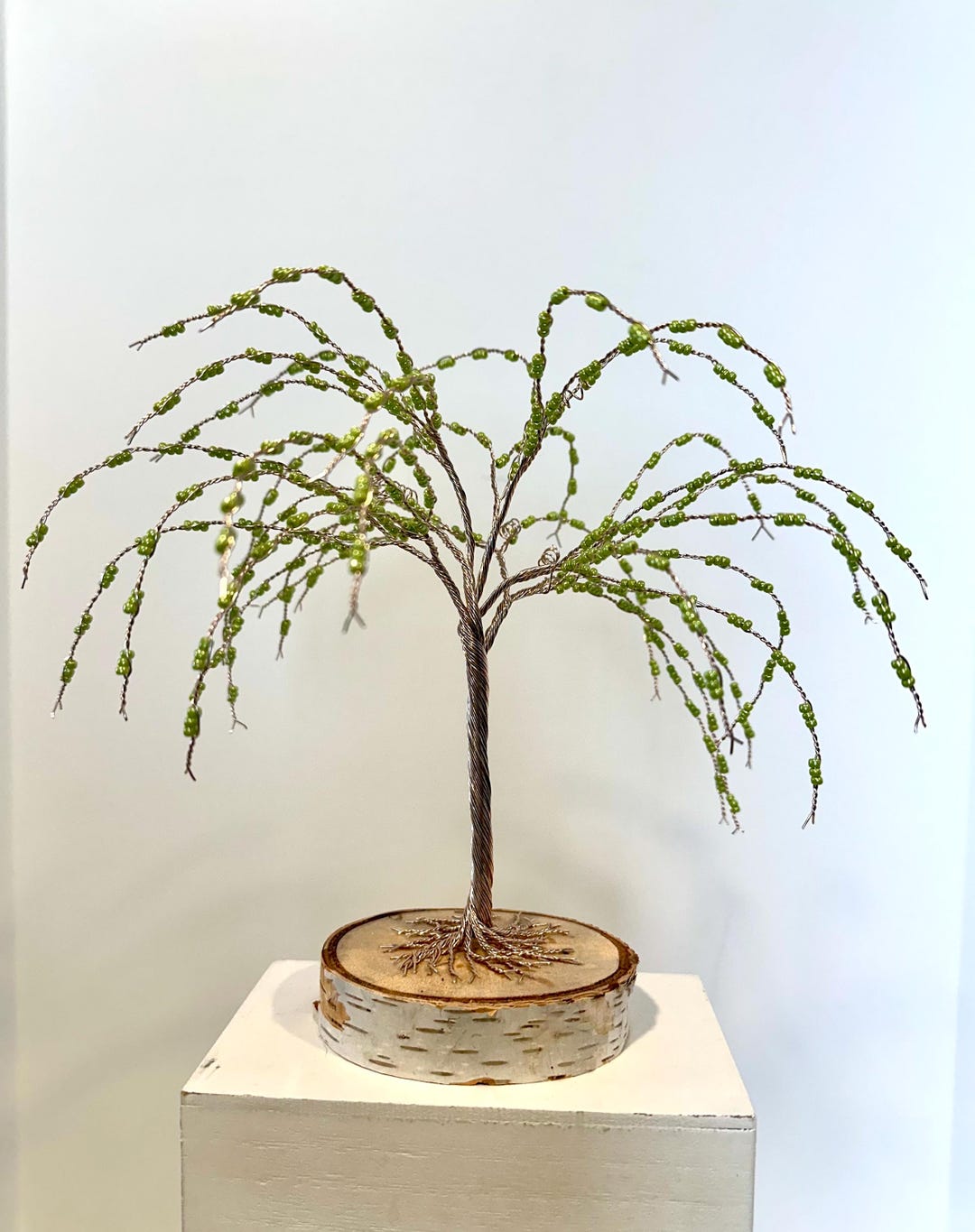 Handmade Champagne Gold Aluminum Wire Tree Sculpture With Micro Apple ...