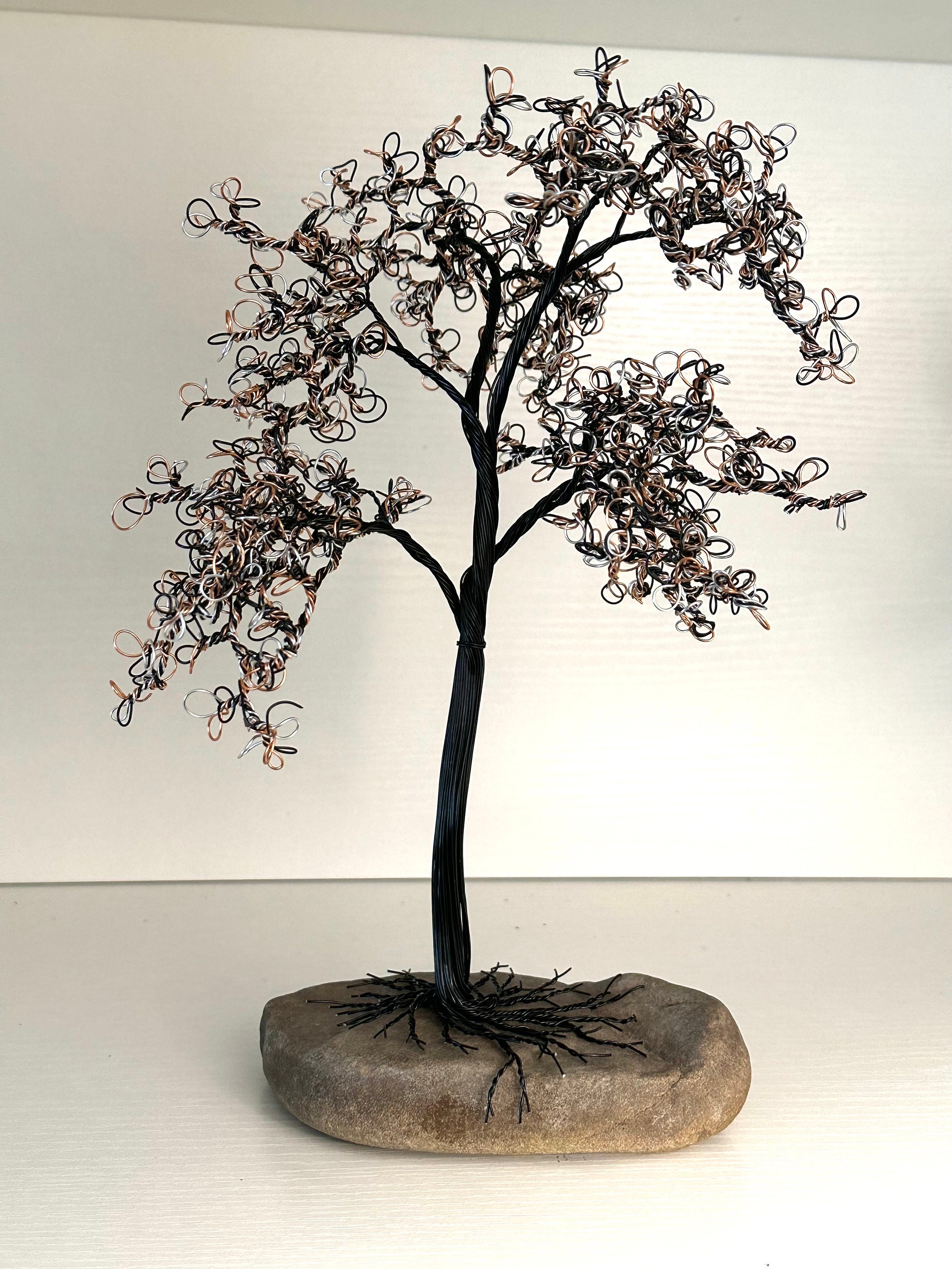 Copper, Silver & Black Aluminum Wire Hand Twisted Tree. Perfect One of ...