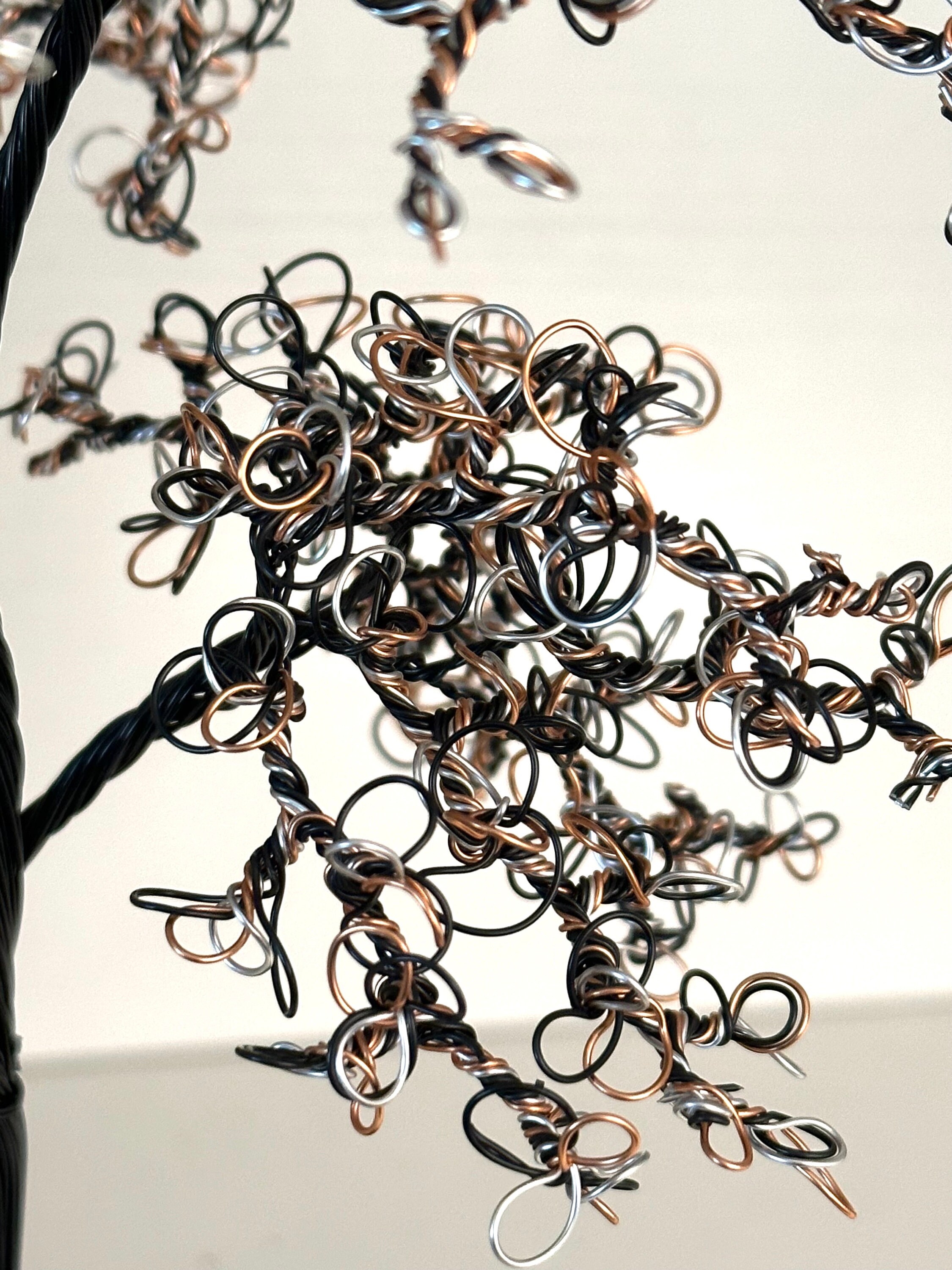 Copper, Silver & Black Aluminum Wire Hand Twisted Tree. Perfect One of ...