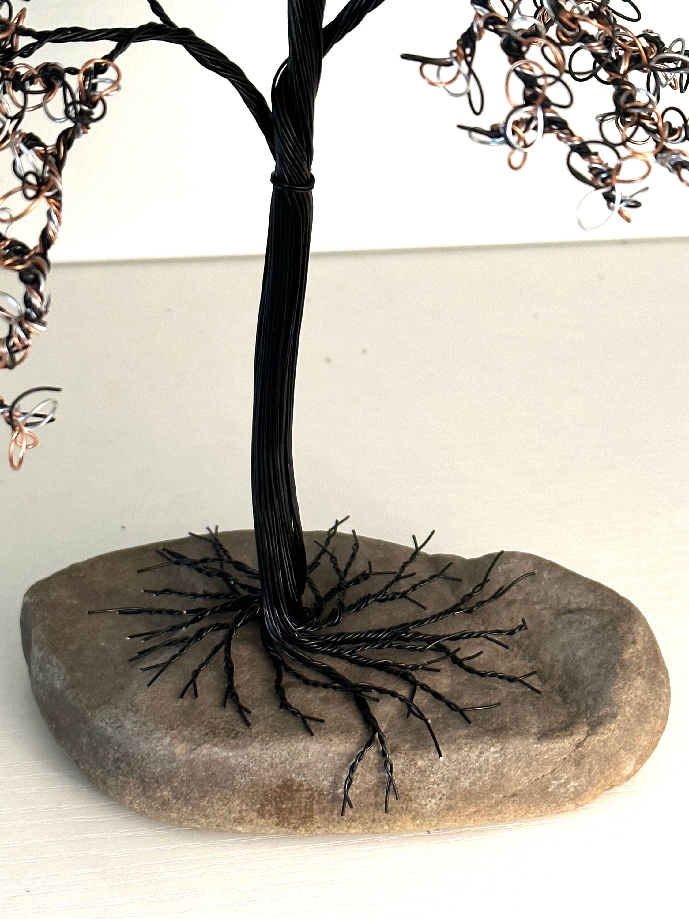 Copper, Silver & Black Aluminum Wire Hand Twisted Tree. Perfect One of ...