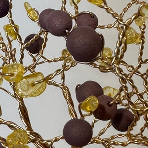 KC Gold Twisted Tree With Lavender Matte Beads, Yellow Crystal Stone ...