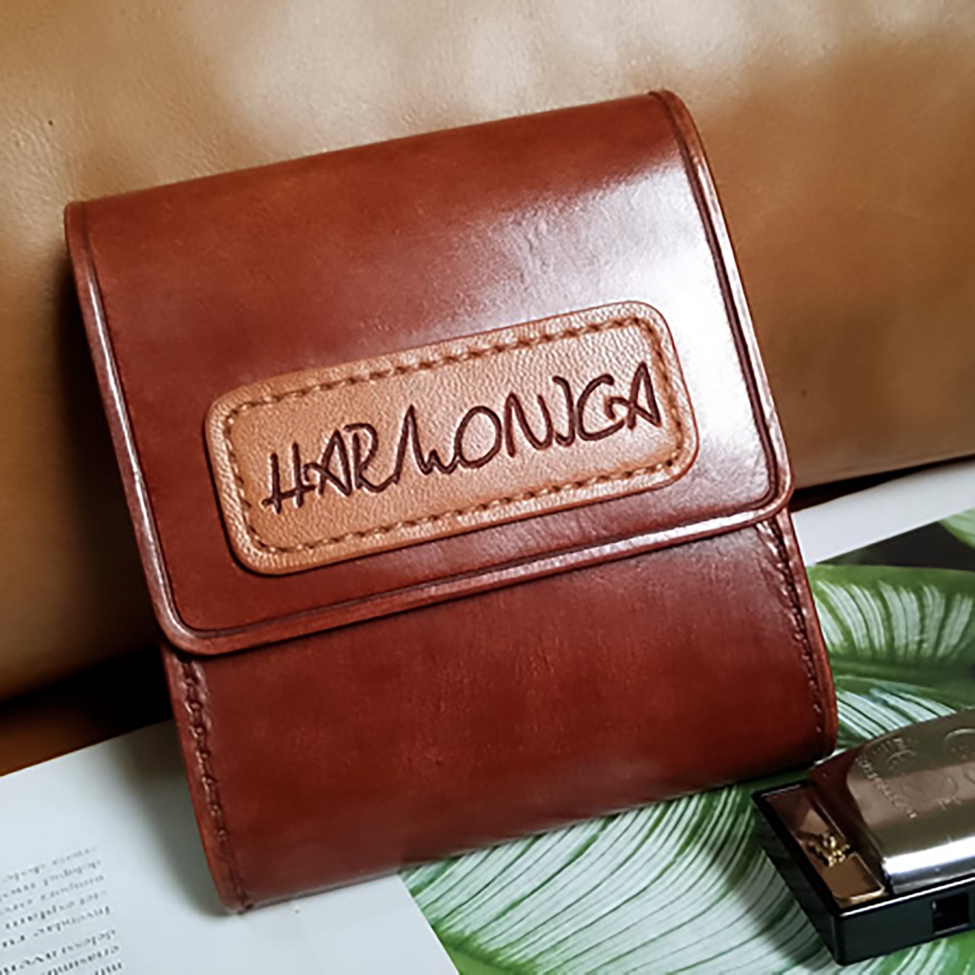 Handmade Leather Harmonica Case, Harp Case, Leather Mouth Organ Holder ...
