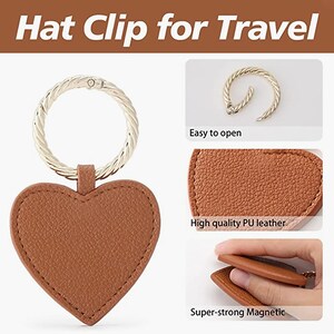 Personalized Magnetic Hat Clip for Travel, Heart Shape Leather Hat ...