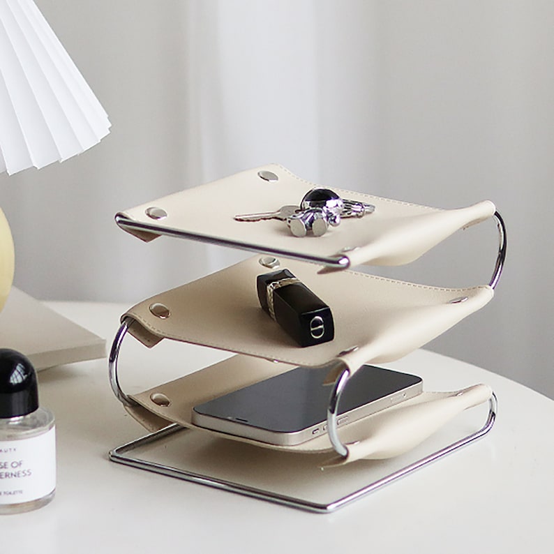 Personalized Leather Desktop Organizer, 3 Tier Office Desk Organizer ...