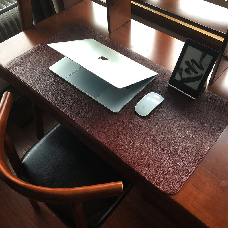 Non-slippery Large Genuine Leather Desk Pad, Personalized Oversized ...