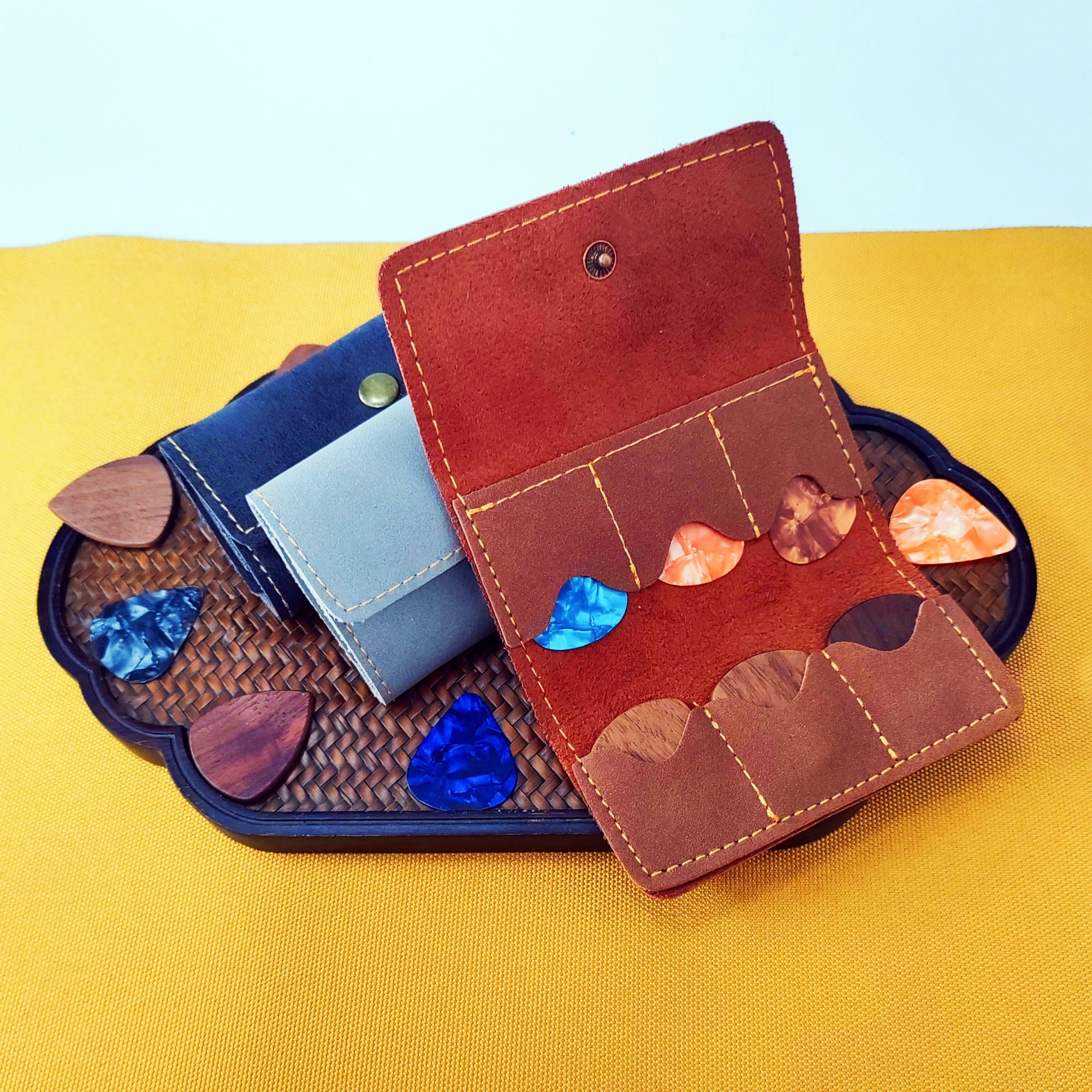 Custom Leather Guitar Pick Holder, Personalized Guitar Pick Case ...