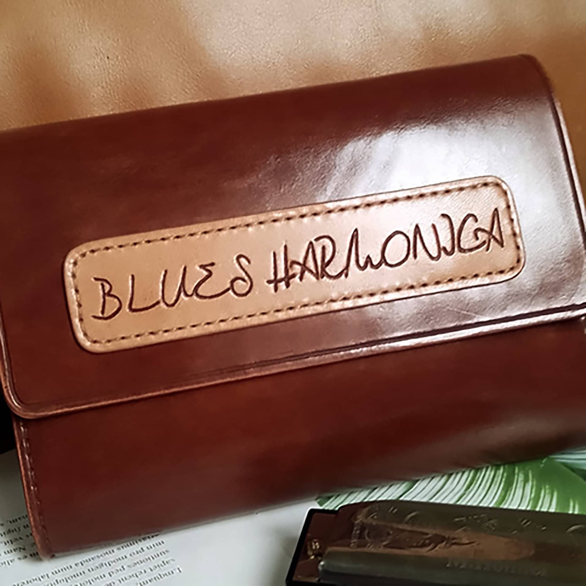 Handmade Leather Harmonica Case, Harp Case, Leather Mouth Organ Holder ...