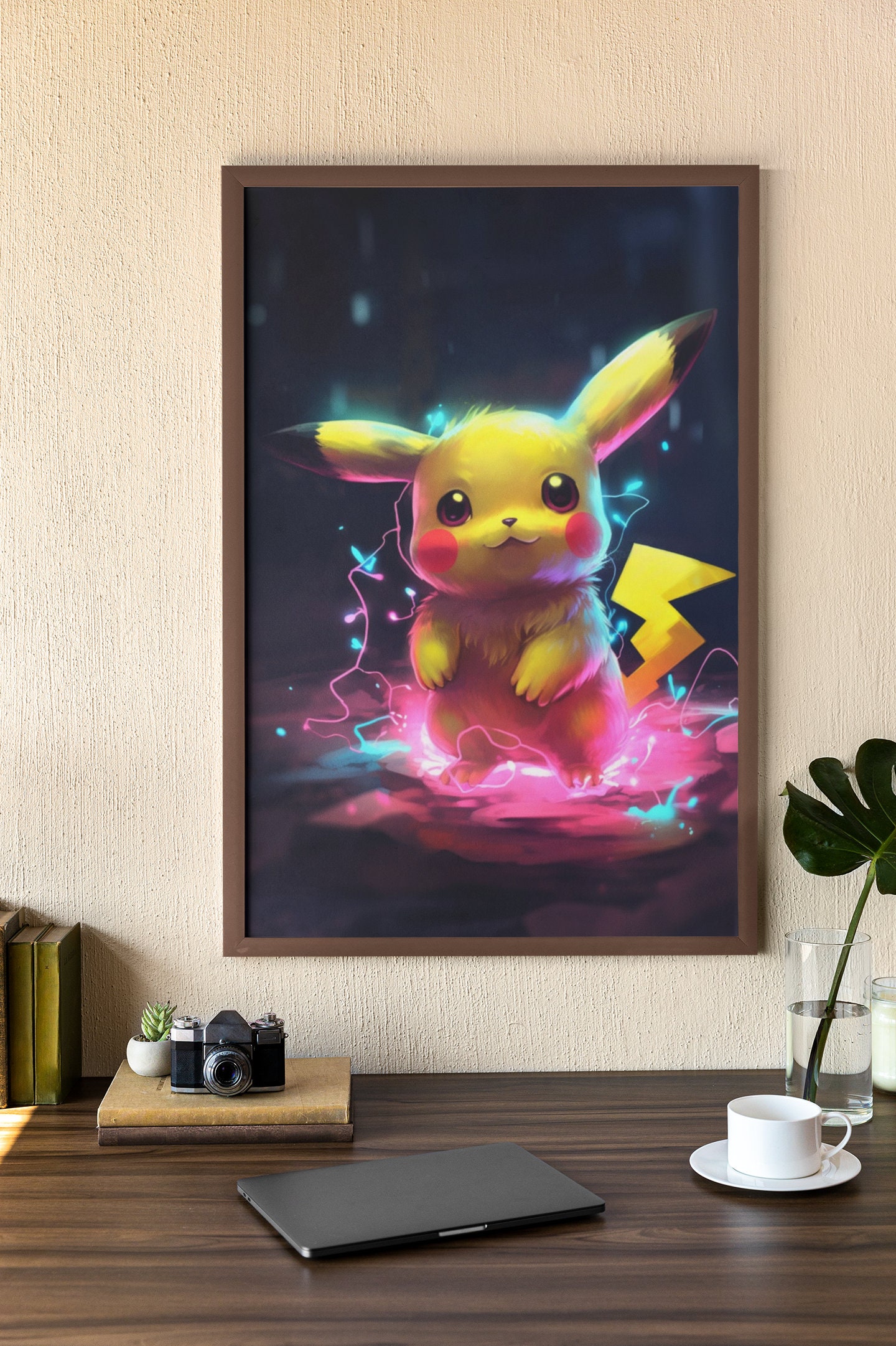 Pikachu Poster Art, Pokemon Poster Print, Beautiful Cartoon Poster ...