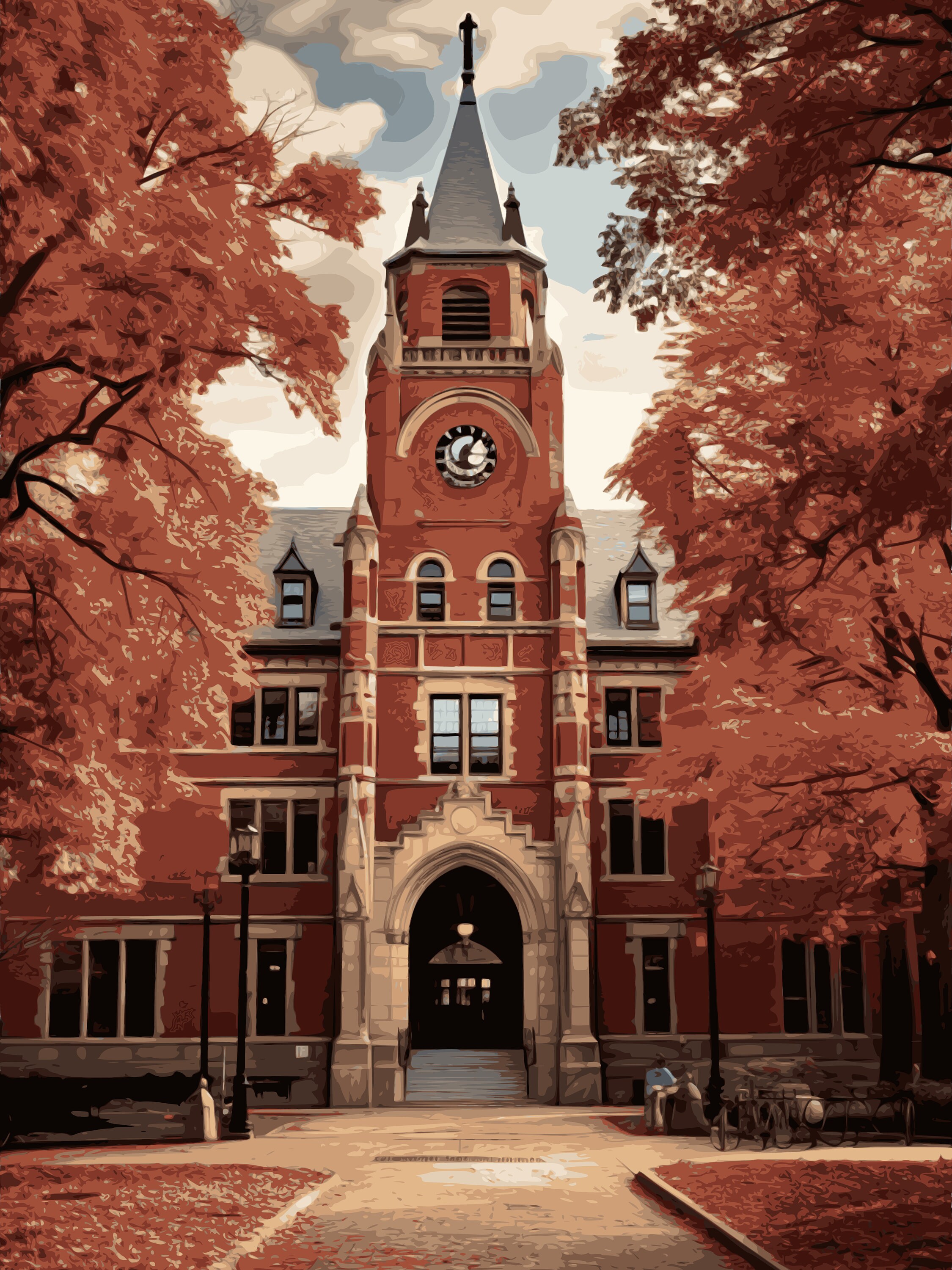 Harvard Art Print, University Poster Print, Autumn Wall Art, Graduation ...