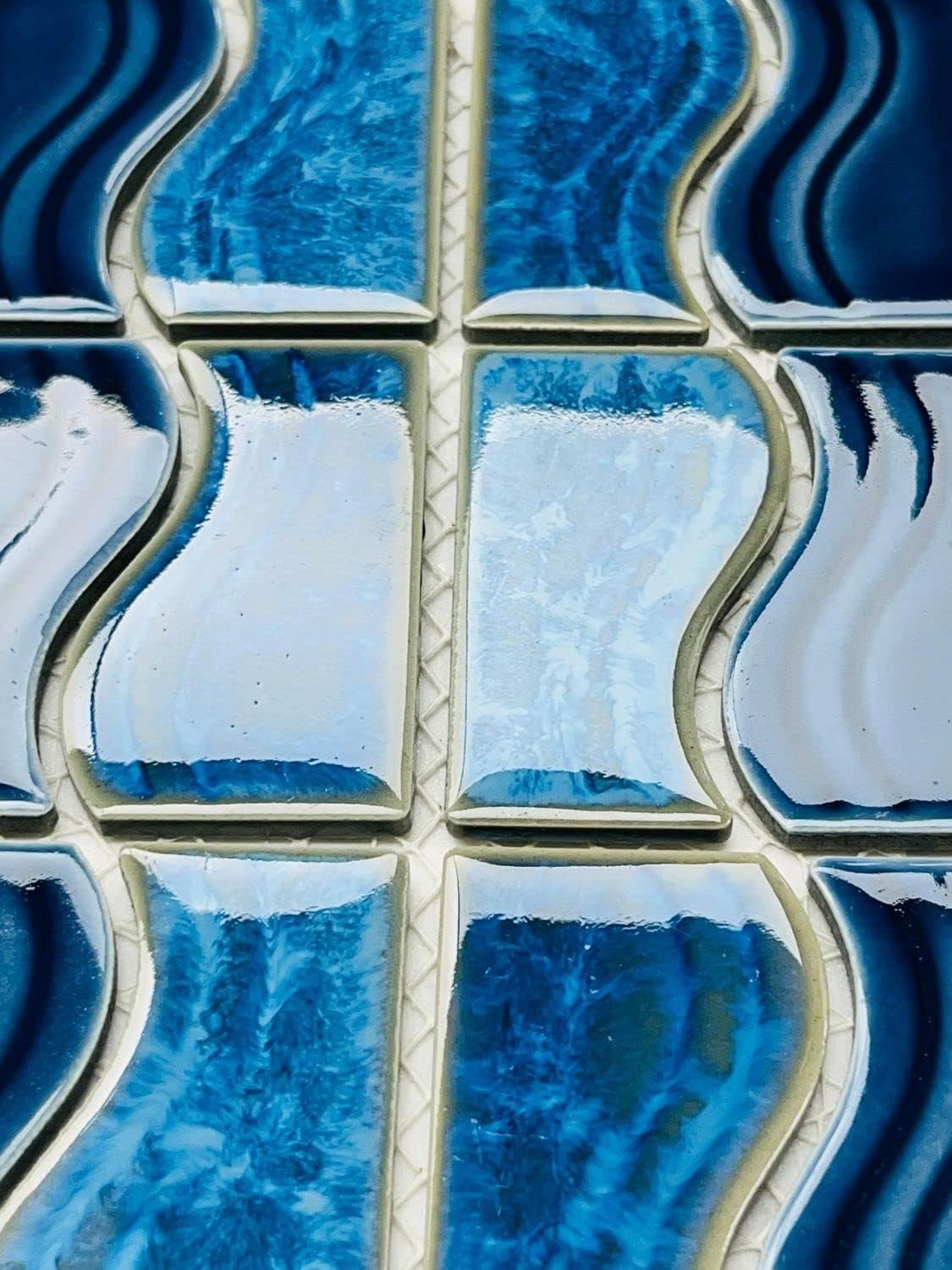 Tenedos Navy Ocean Blue Wavy Porcelain Lineup Border Pool Wall Floor ...