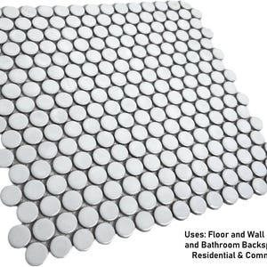 Penny Round Porcelain Mosaic Wall Floor and Wall Tile Shiny Look - Etsy