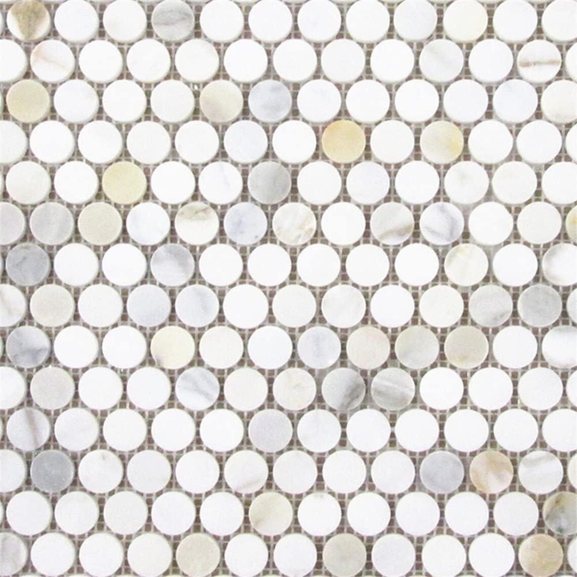 Calacatta Gold Marble 3/4 Inch Penny Round Mosaic Tile Honed - Etsy