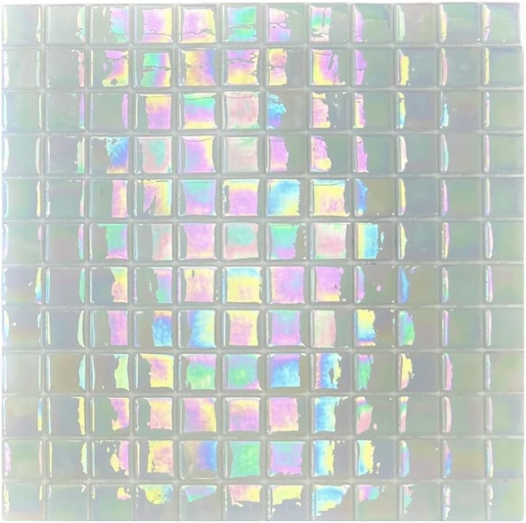 Tenedos Square Iridescent Recycled Glass 1x1 Mosaic Floor Wall Tile ...