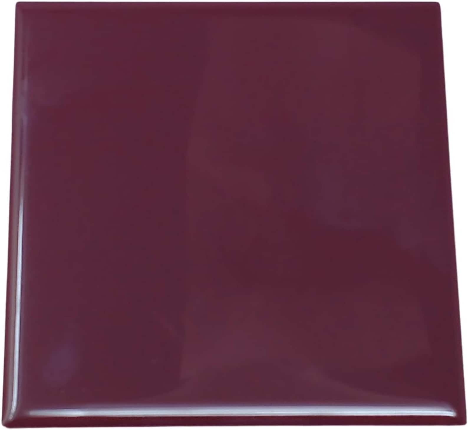 Plum Glazed Ceramic Subway Tile, 4.25" Square, Box of 10 - Etsy