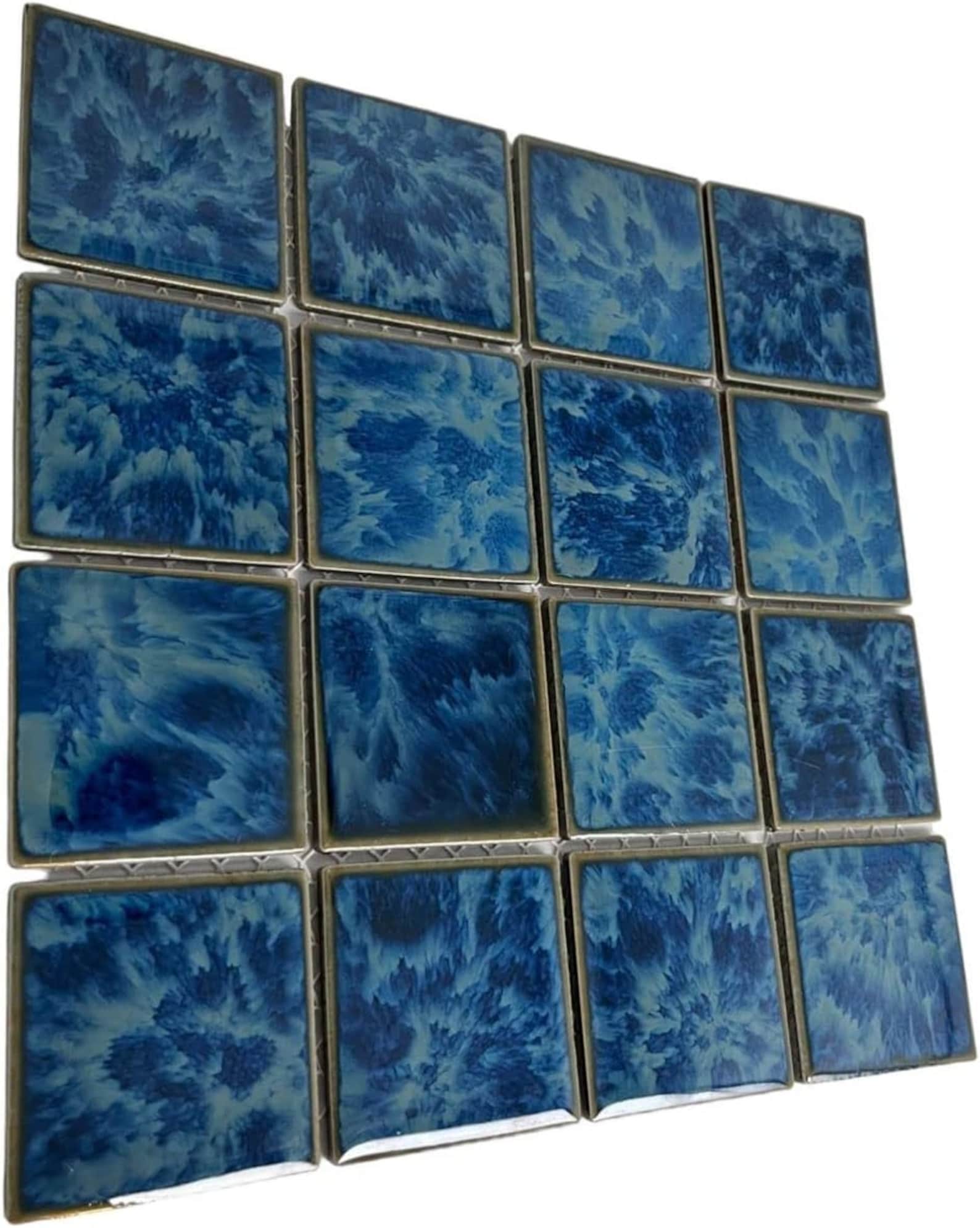 Tenedos Seawater Bluish Green Square 3x3 Porcelain Pool Mosaic Floor ...