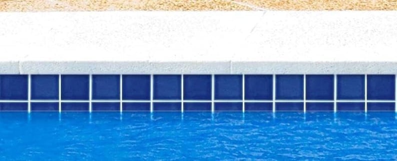 Cobalt Blue Porcelain Mosaic Tile, 3x3 Square Pattern - Etsy
