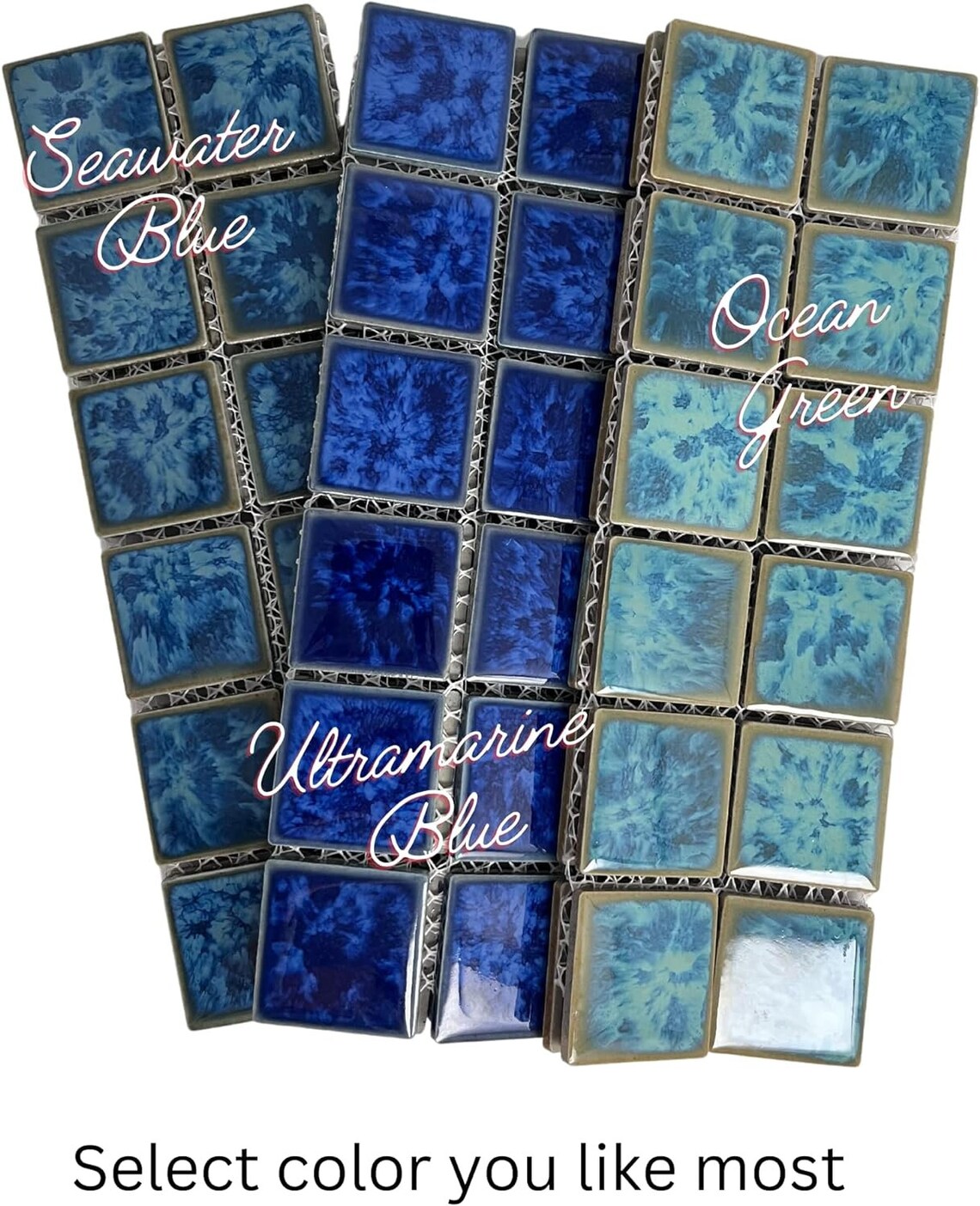 Tenedos TGLFD-2X2-PL Seawater Bluish Green Square 2x2 Porcelain Pool ...