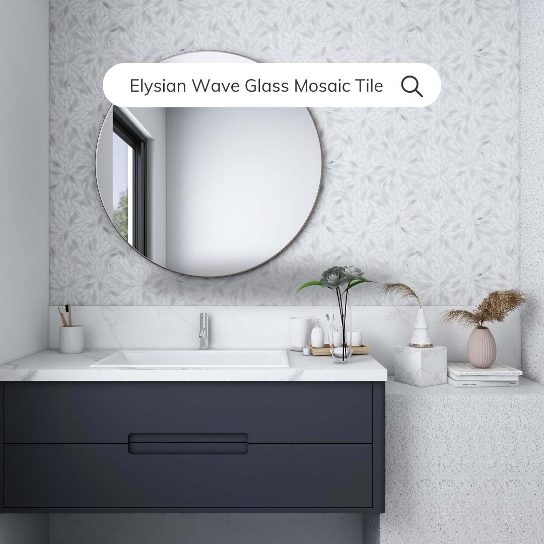 Tenedos Elysian Wave Glass Mosaic Tile - Etsy