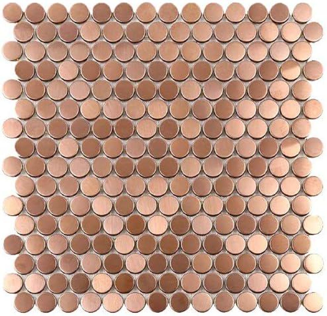Penny Round Stainless Steel Mosaic Tile on Mesh Mounted Sheet - Etsy