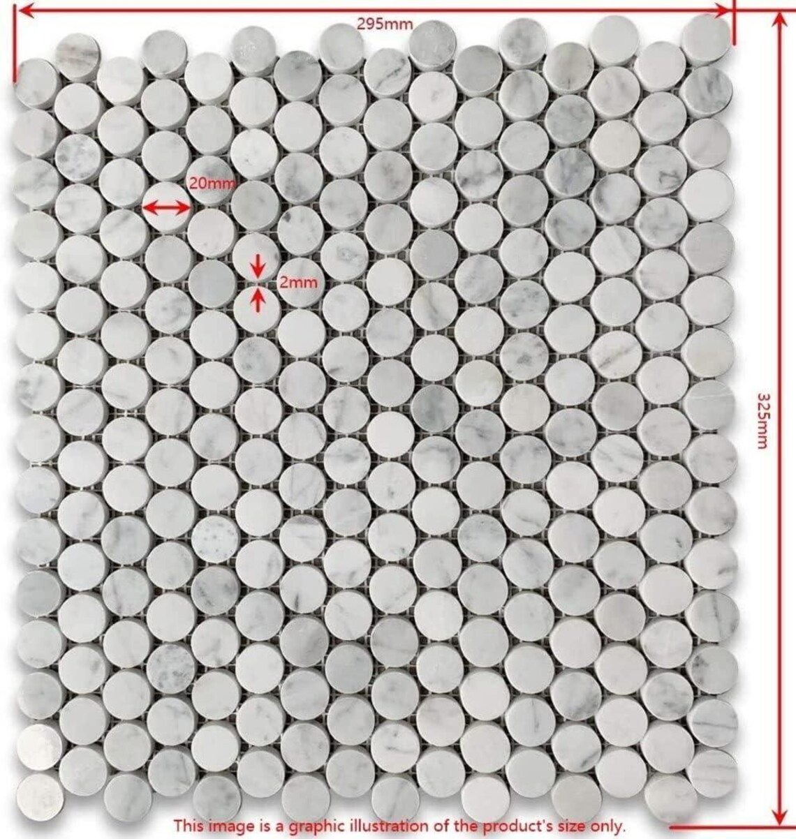 Calacatta Gold Marble 3/4 Inch Penny Round Mosaic Tile Honed - Etsy