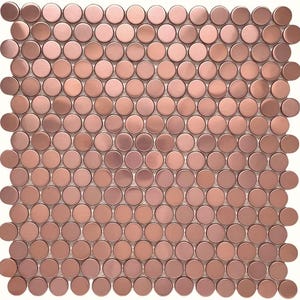 Penny Round Stainless Steel Mosaic Tile on Mesh Mounted Sheet - Etsy