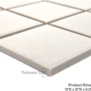White Unglazed Porcelain Mosaic Square 2x2 Inch Porcelain Floor Wall ...