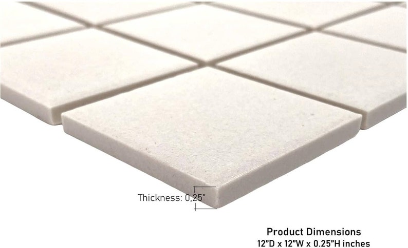 White Unglazed Porcelain Mosaic Square 2x2 Inch Porcelain Floor Wall ...