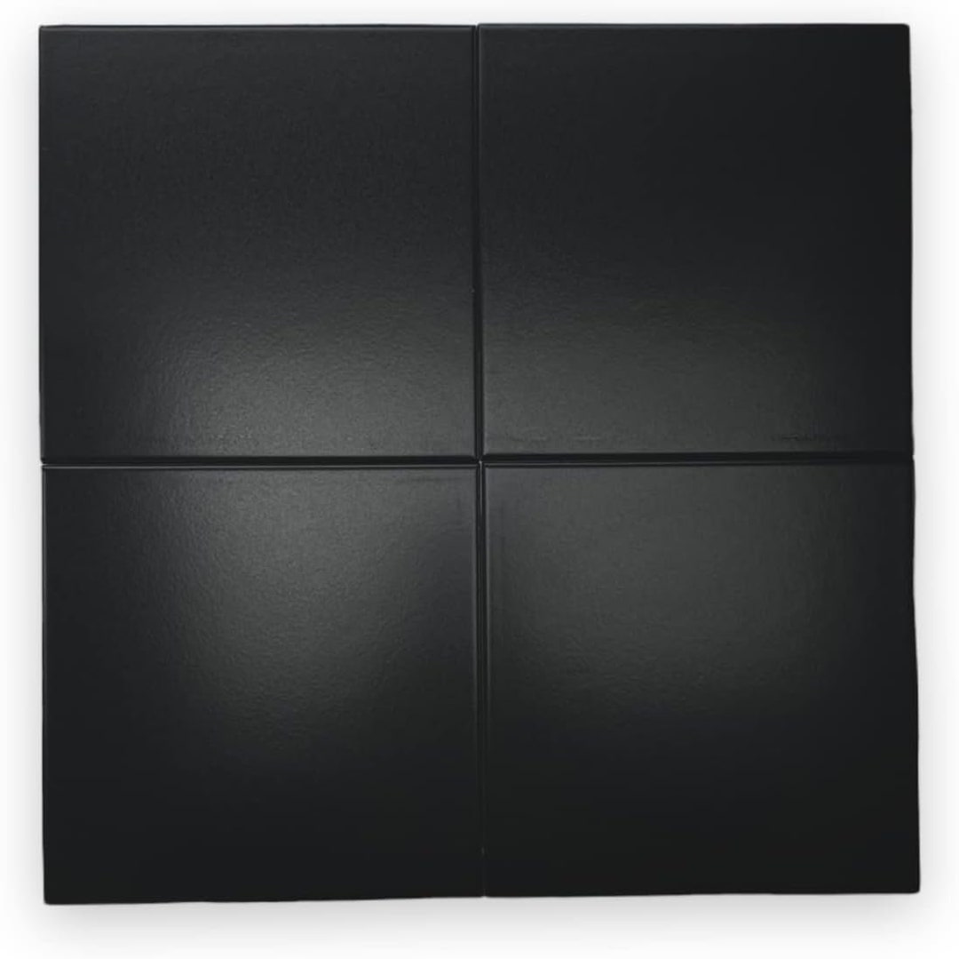 12x12 Black Porcelain Wall Floor Tile (exact Size 11-7/8 In) Semi Matte ...