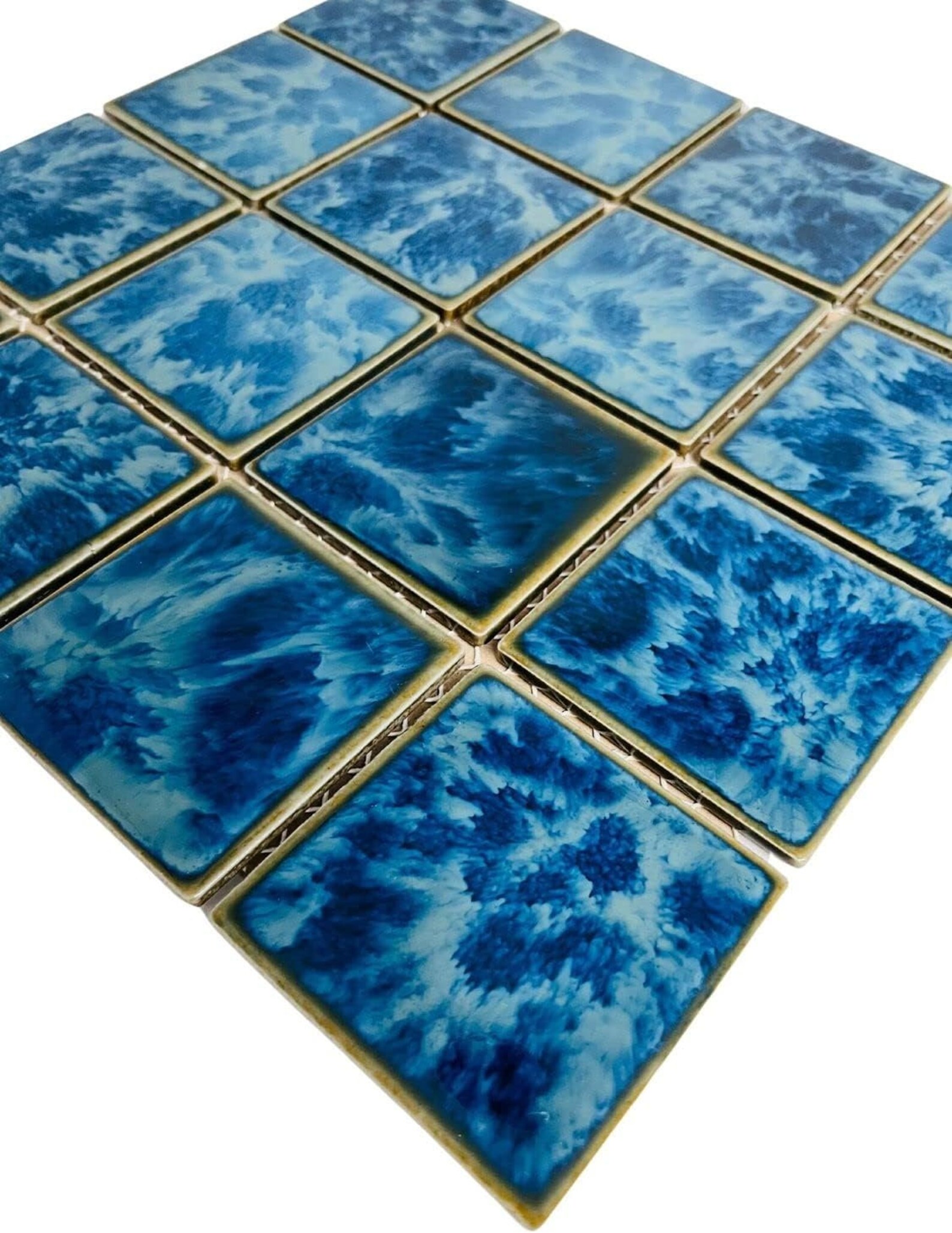 Tenedos Seawater Bluish Green Square 3x3 Porcelain Pool Mosaic Floor ...