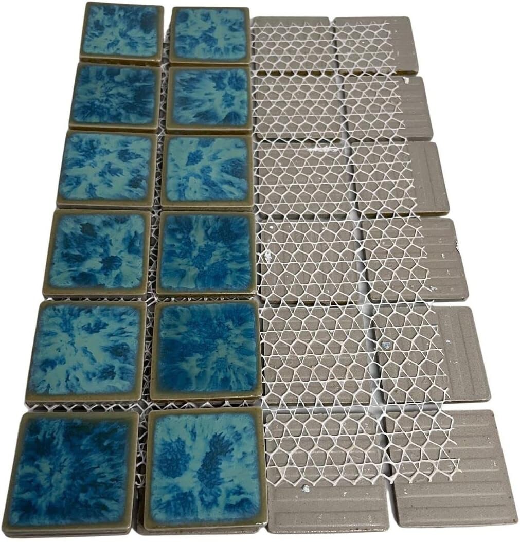 Ocean Green Jellyfish Square 2x2 Porcelain Pool Mosaic Floor and Wall ...