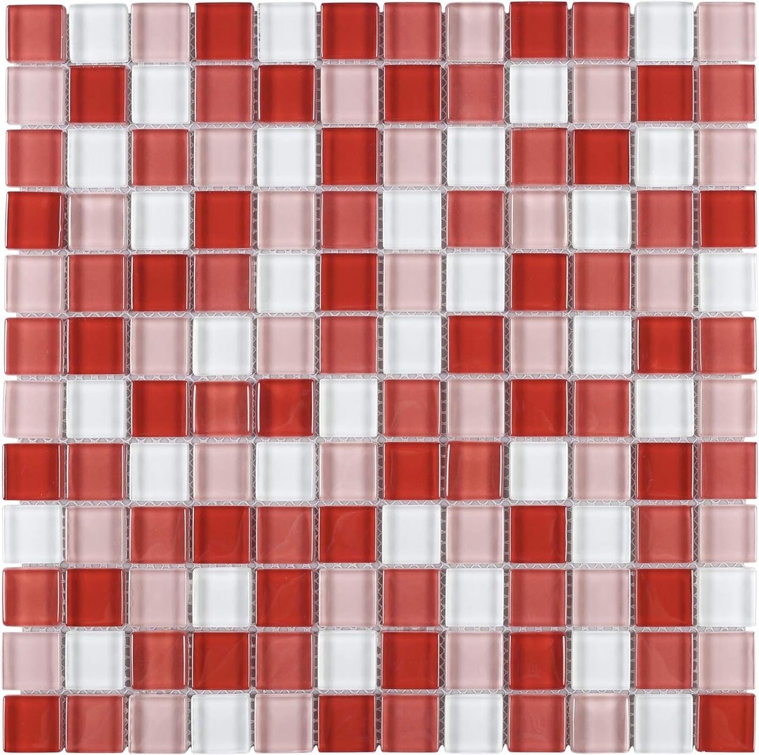TGEMG-06 1x1 Square Green Glass Mosaic Tile Sheet-kitchen and Bath ...