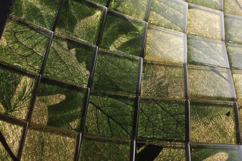 2x2 Square Glass Mosaic Tile (green & Black) - Etsy