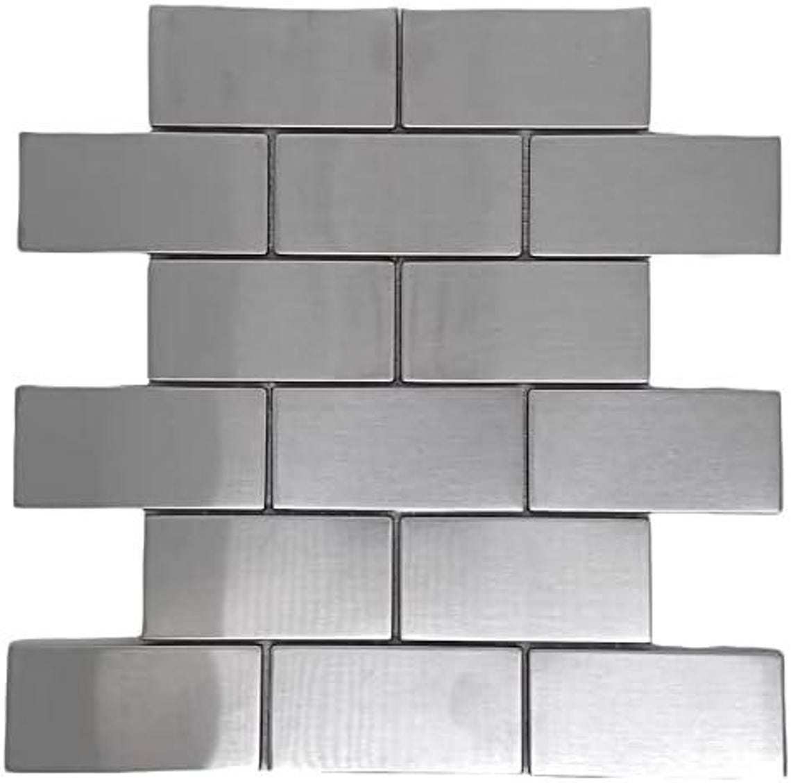 2x4 Inch Subway Mesh-mounted Metal Stainless Steel Mosaic Tile - Etsy