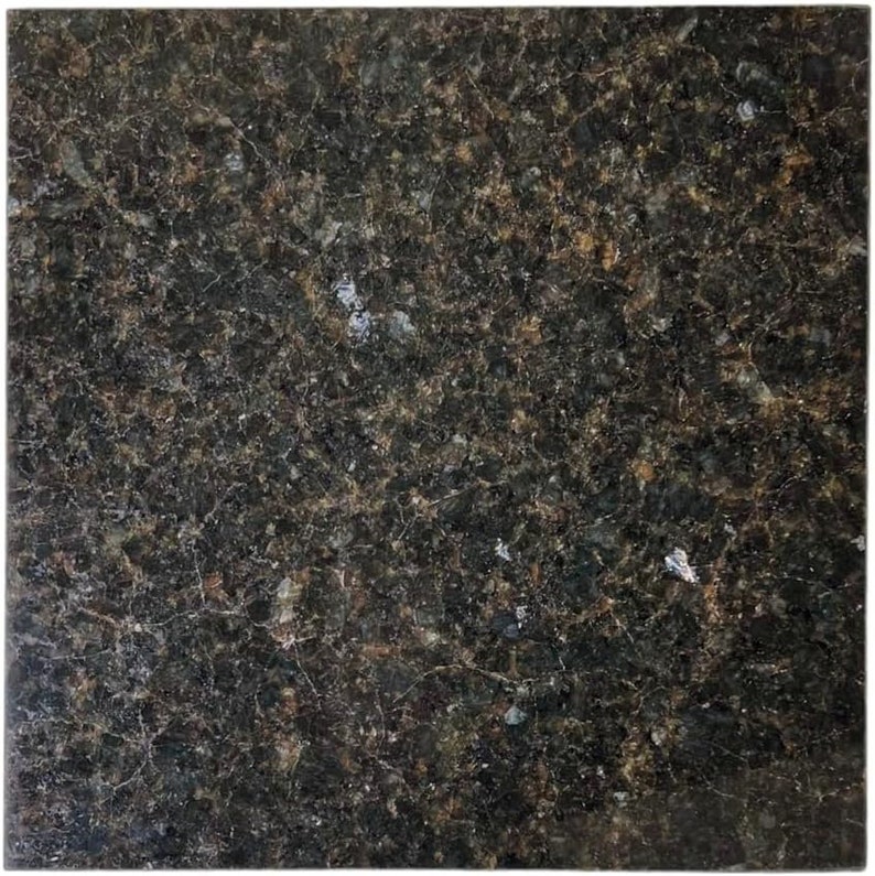 12x12 Ubatuba Black Gold Dark Green Speckled Polished Granite Floor ...