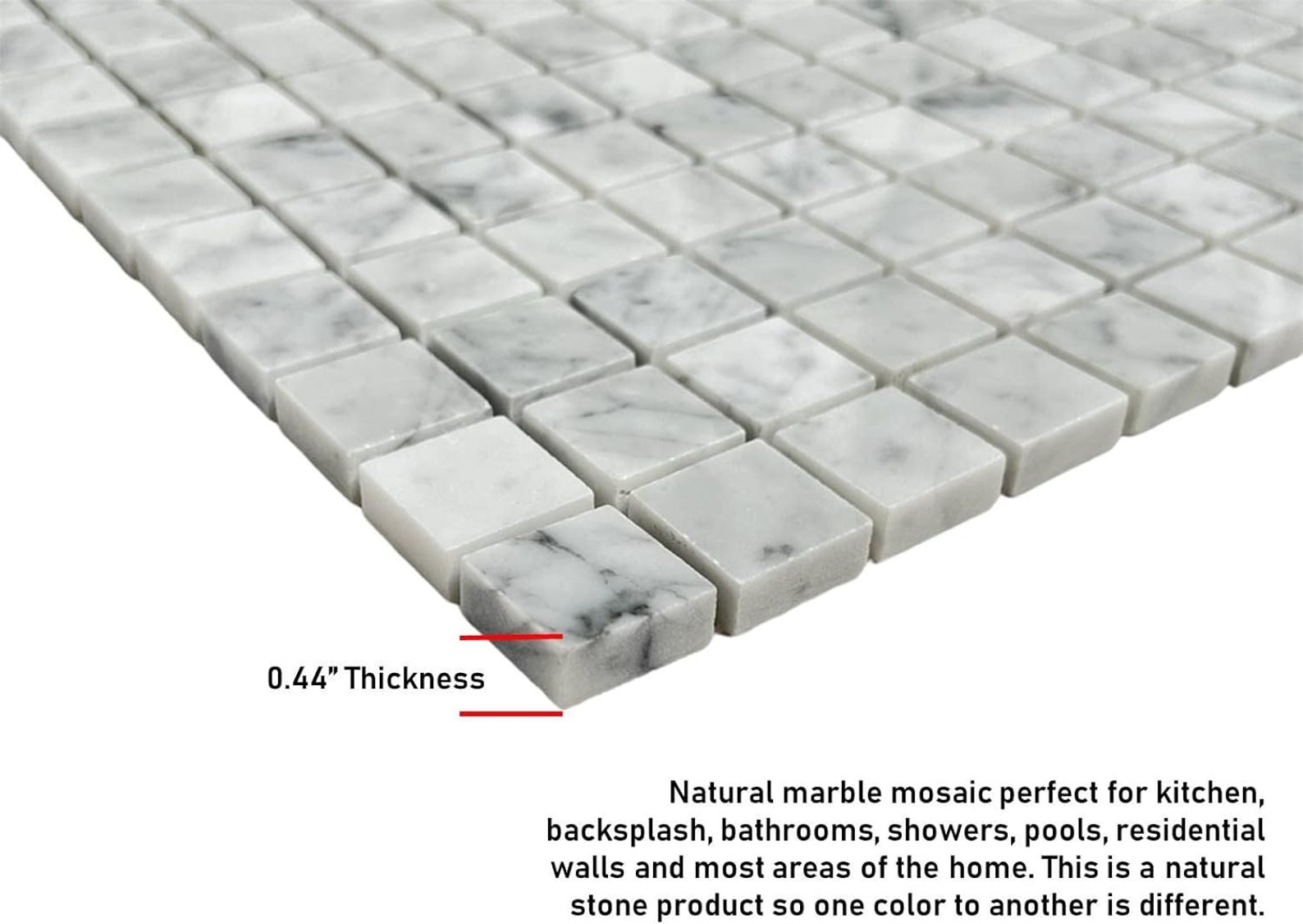 Carrara White Marble 1x1 Square Mosaic Tile Honed - Etsy