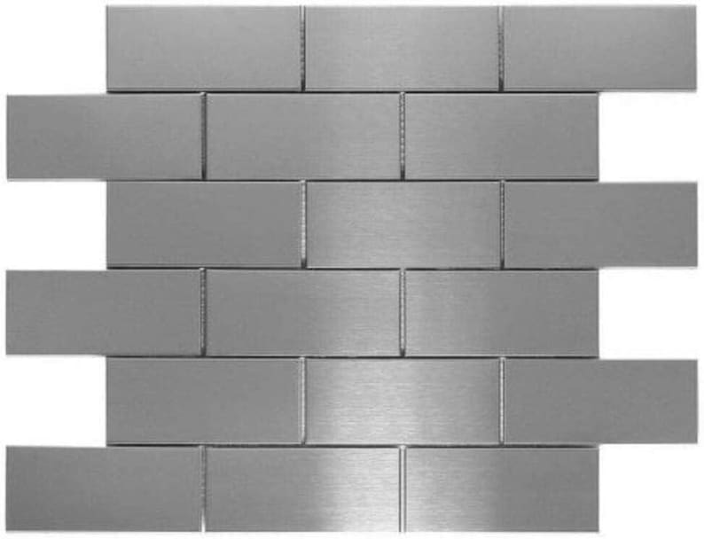 2x4 Inch Subway Mesh-mounted Metal Stainless Steel Mosaic Tile - Etsy