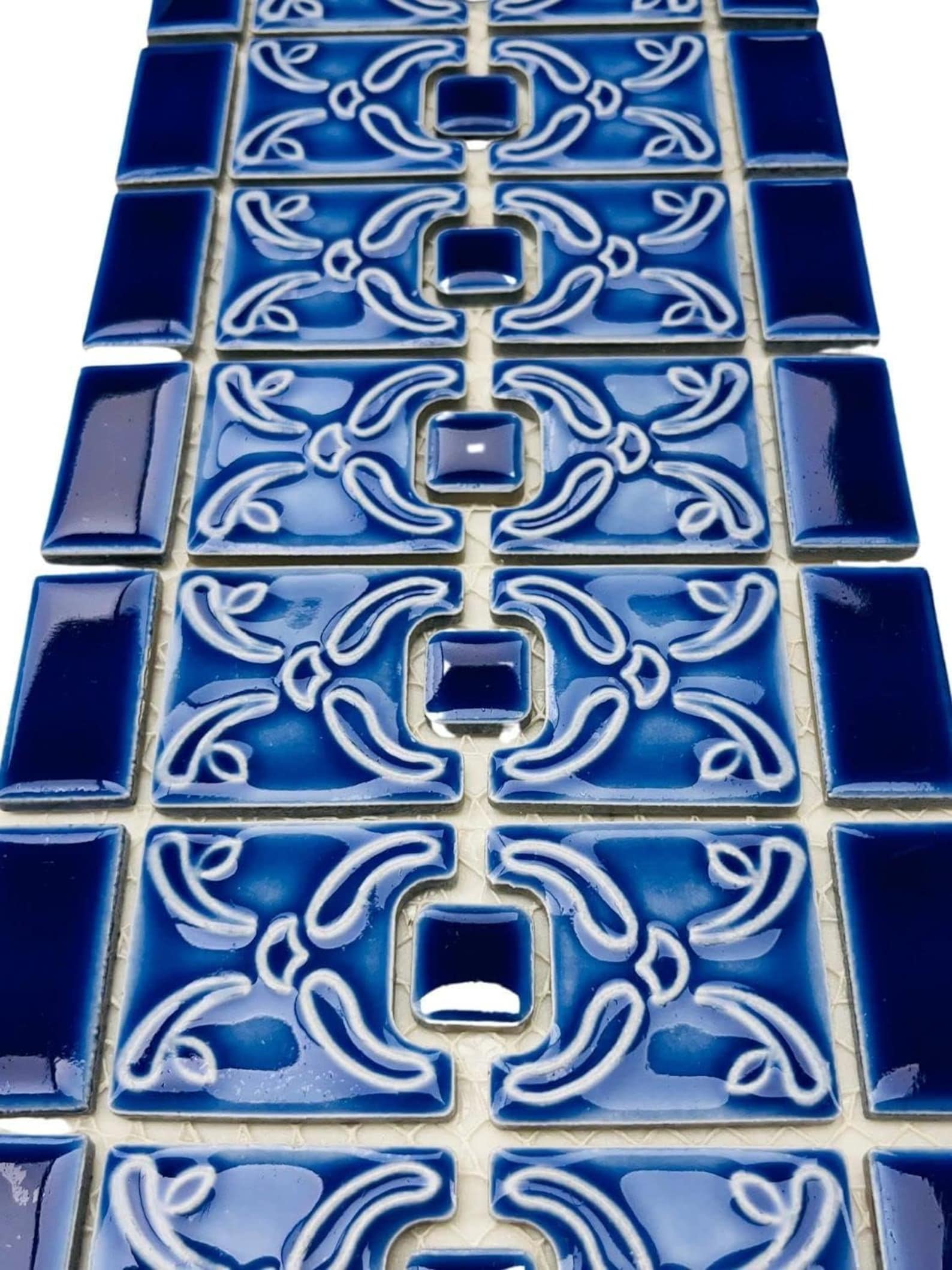 Tenedos Florencia Blueberry Glossy Porcelain Border Pool Wall and Floor ...