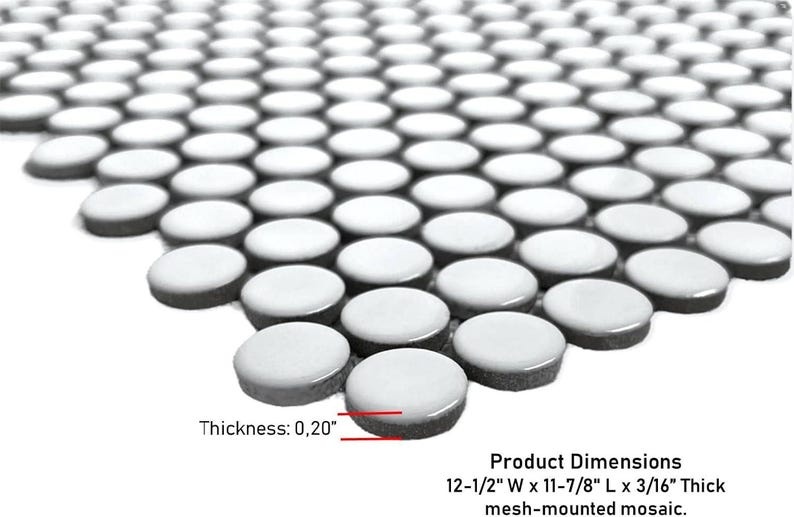 Penny Round Porcelain Mosaic Wall Floor and Wall Tile Shiny Look - Etsy