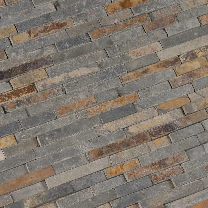 Rustique 3D Stacked Stone Slate Backsplash - Etsy