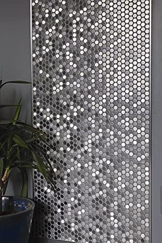 Penny Round Stainless Steel Mosaic Tile on Mesh Mounted Sheet - Etsy
